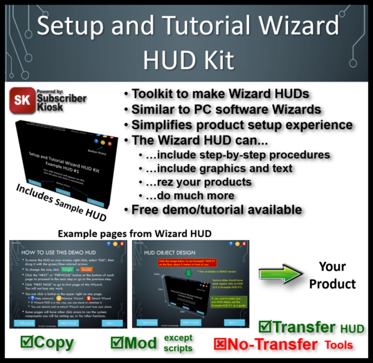 Second Life Marketplace - Setup and Tutorial Wizard HUD Kit